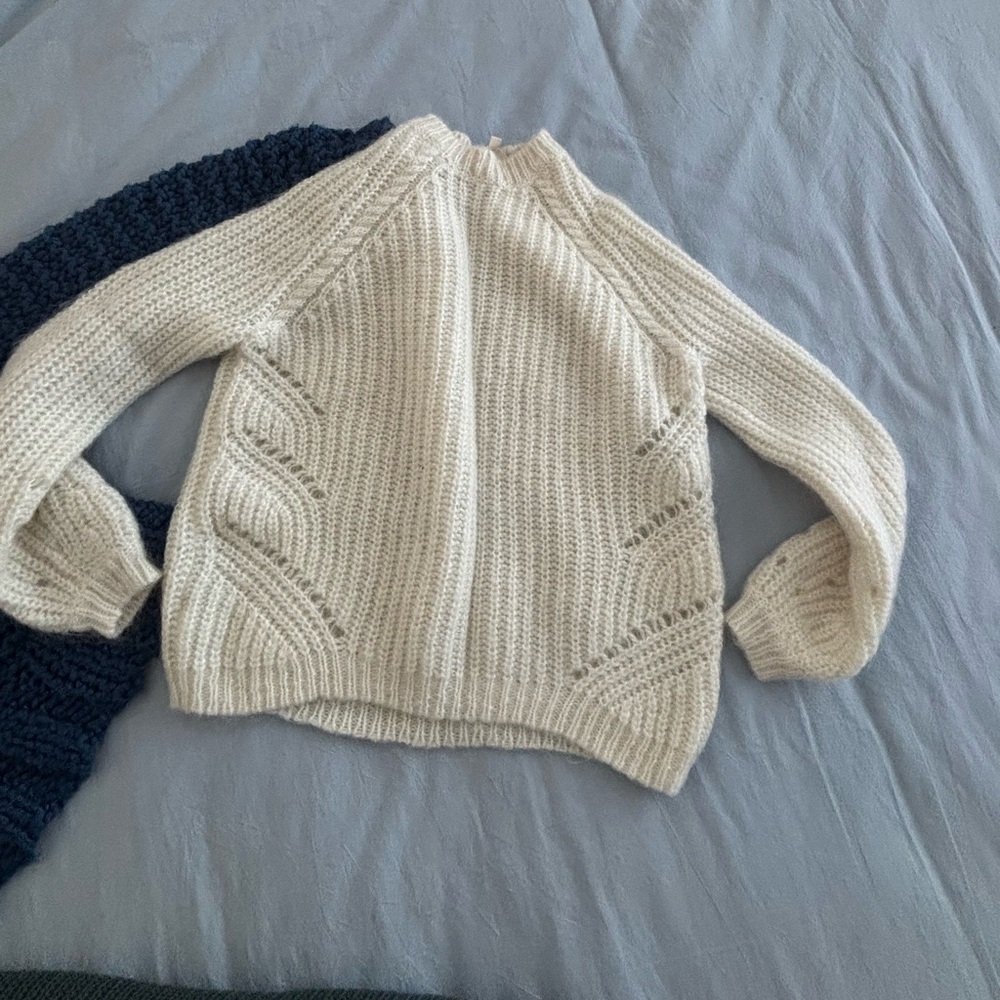 Sezane La Maille Cream/Ivory Wool/Mohair Sweater Smal… - Gem